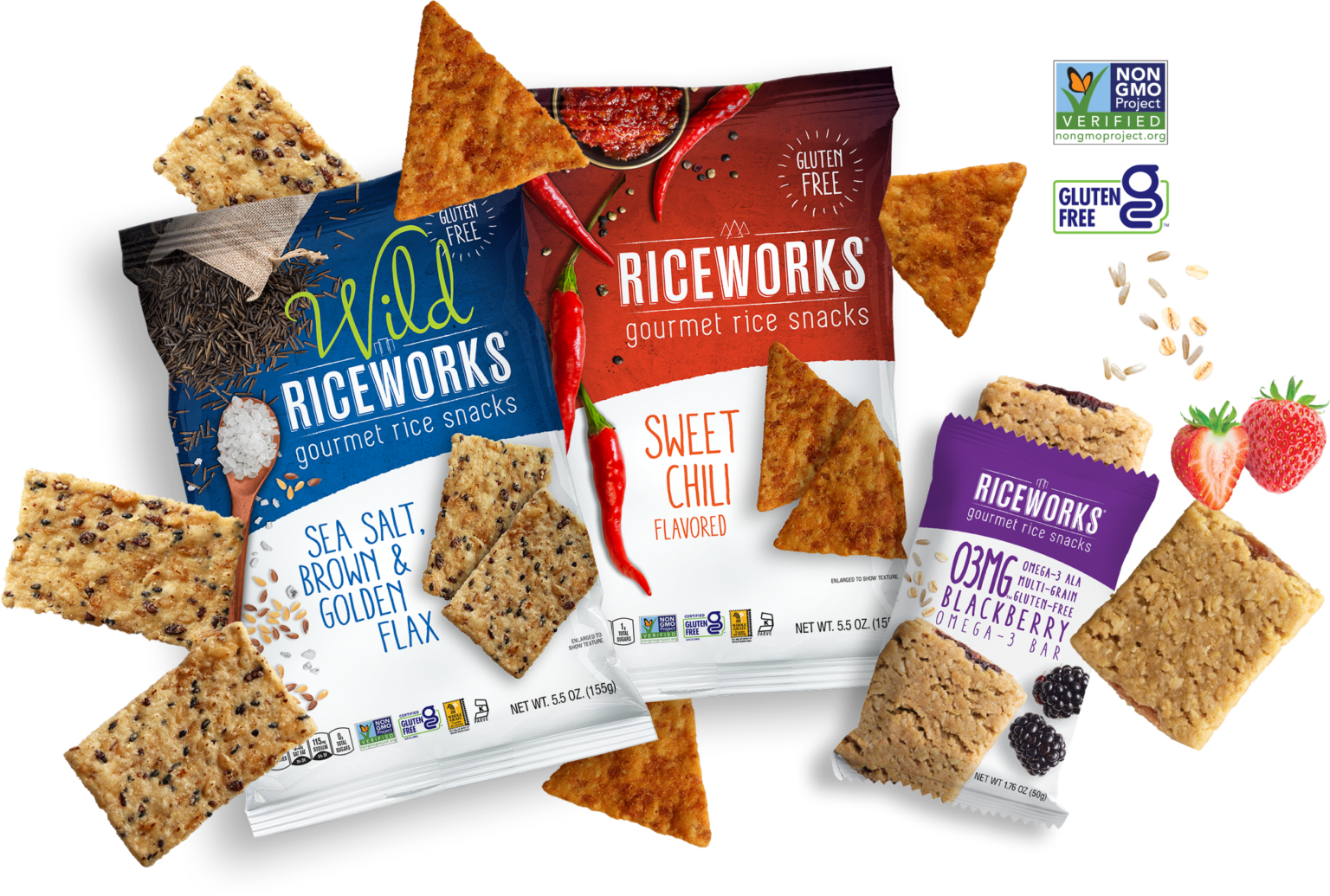 Gluten Free Rice Chips and Omega-3 Bars - Riceworks