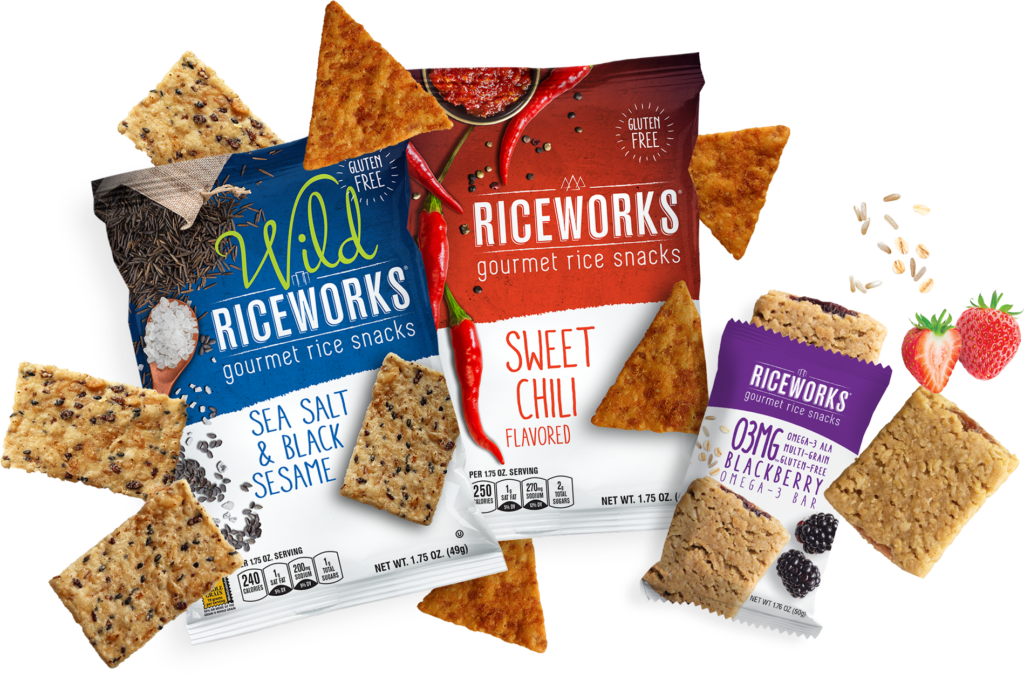 Gluten Free Rice Chips and Omega-3 Bars - Riceworks